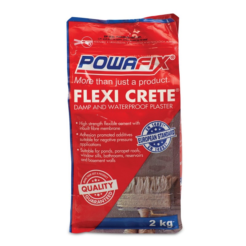 Powafix Flexi Crete Damp & Waterproof Plaster - 2kg - GeeWiz