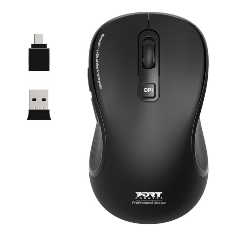 Port Connect Essential Bluetooth Wireless Rechargeable Mouse - GeeWiz