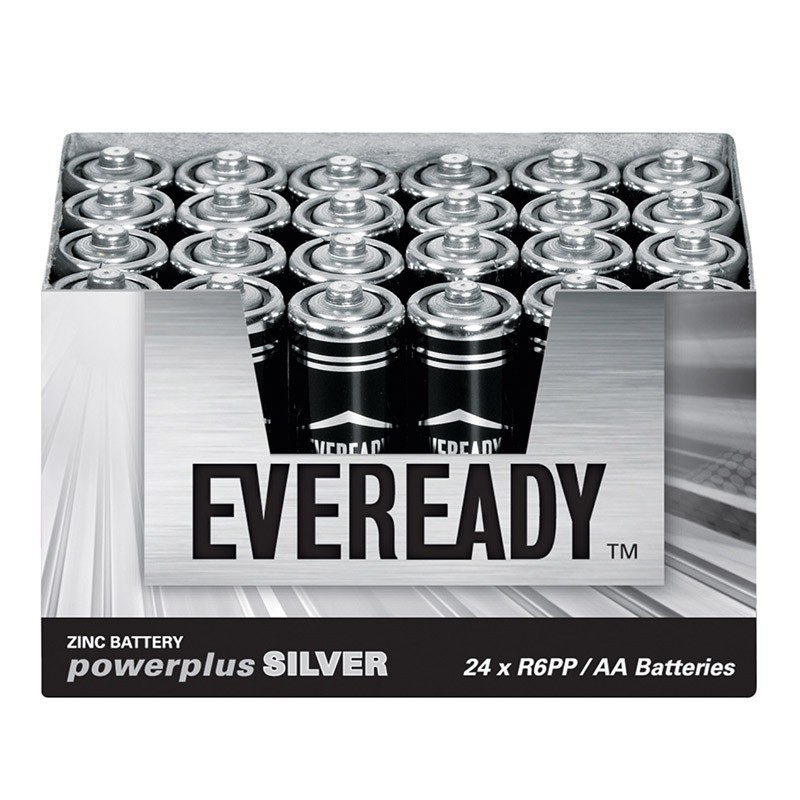 Eveready Battery Powerplus Silver Zinc Aa Tray - GeeWiz