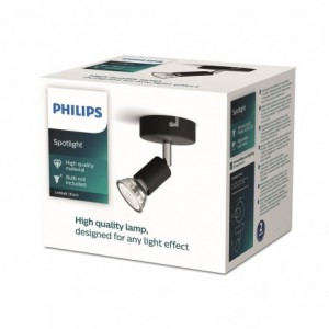 Philips Spotlight Single Black 50W Downlighter - GeeWiz