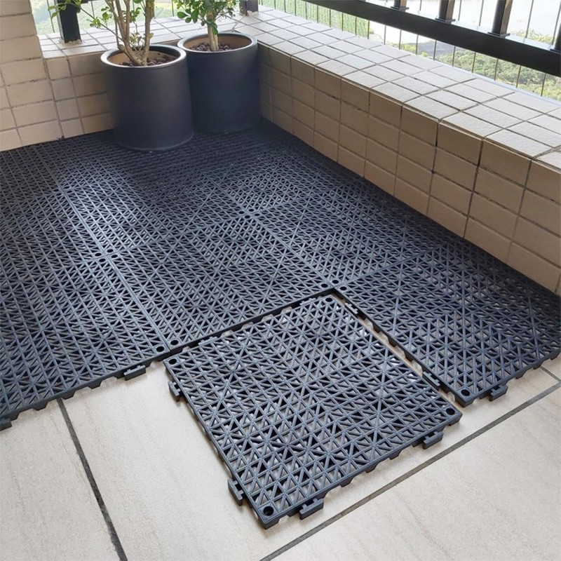 Ulti Max PP 30*30cm Interlocking Tiles - 9pc -Grey - GeeWiz