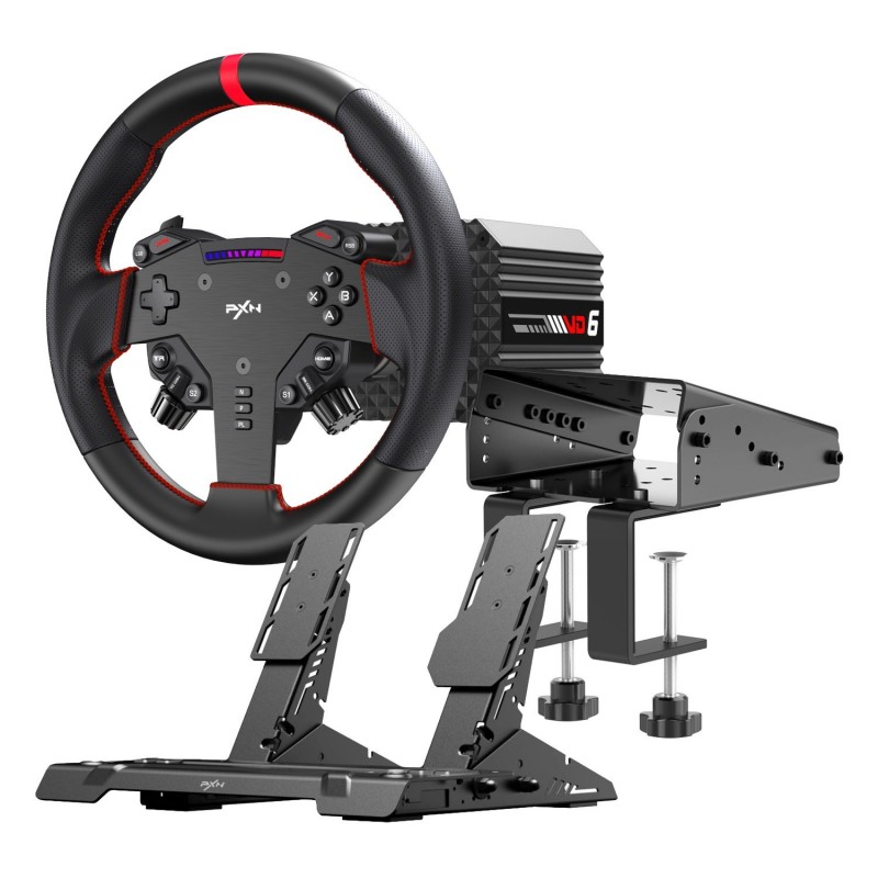 PXN VD6 Direct Drive Sim Racing Wheel | PD-HM Dual Pedal | Z9 Clamp ...