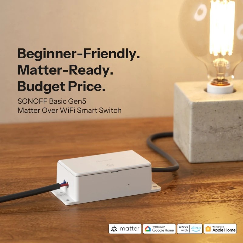 Smart Switches - Sonoff Basic Gen5 Matter Over WiFi Smart Switch - The ...