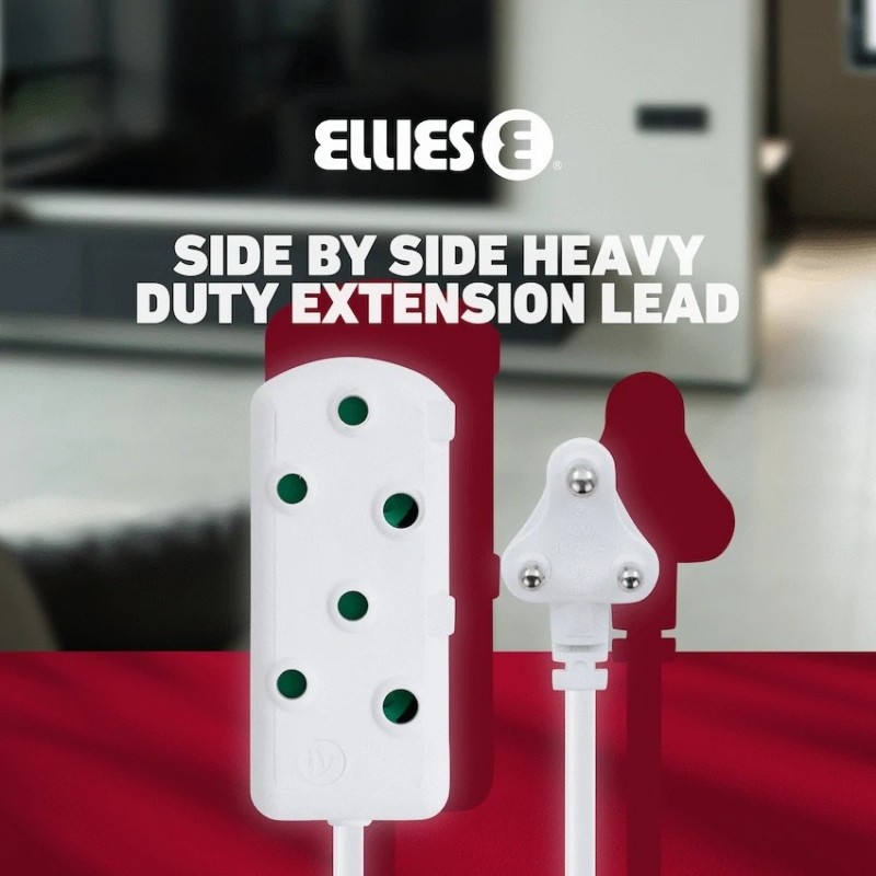 Ellies Side by Side Heavy Duty Extension Lead-20M-WT - GeeWiz