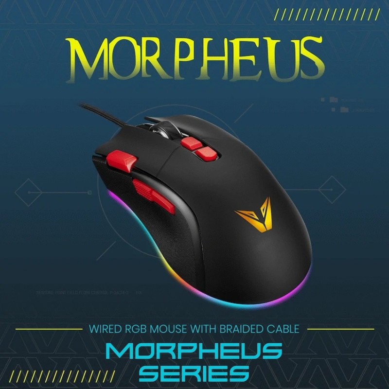 VX Gaming Morpheus Series Wired RGB Mouse with Braided Cable - GeeWiz