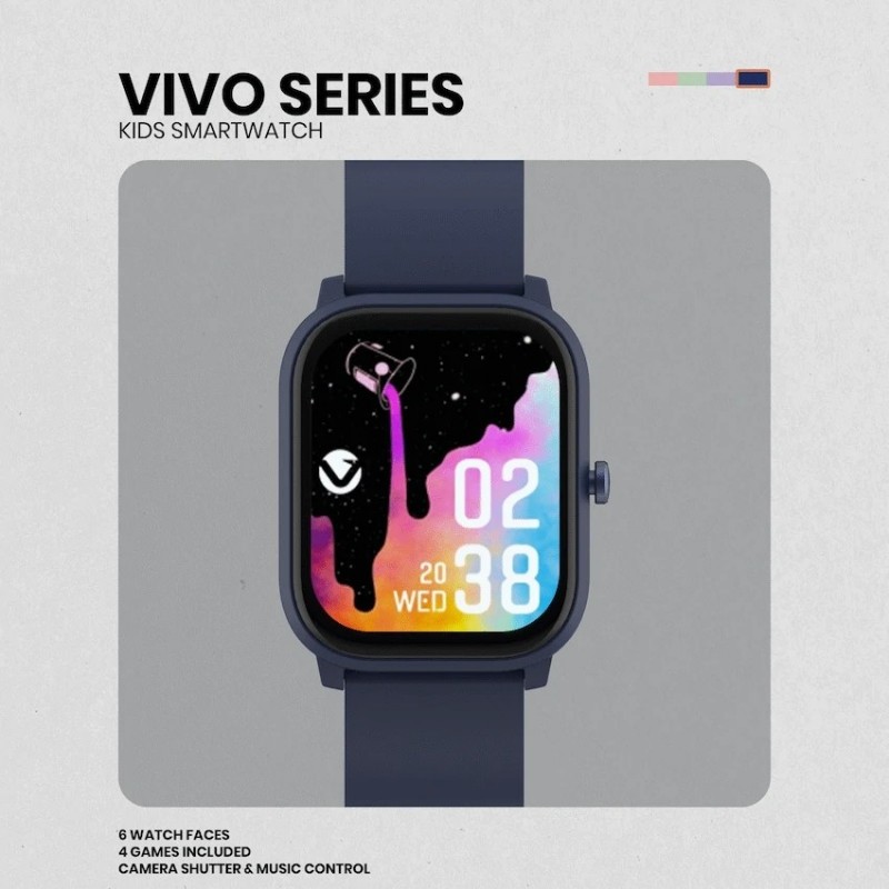 Volkano Vivo Series Kids Smart Watch - Dark Blue - GeeWiz