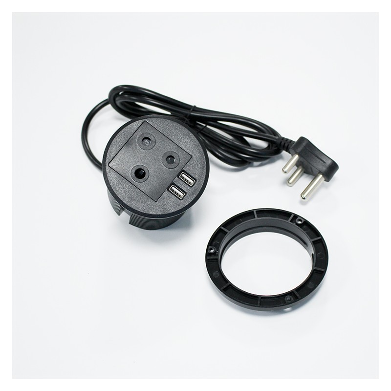 Manual Desktop Plug Socket Flush Mount Column - 85mm - GeeWiz