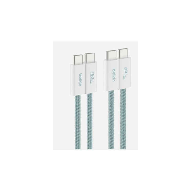 Belkin - USB-C to USB-C 60 Watt Braided Cable 1.5 Meter - Green - 2 ...