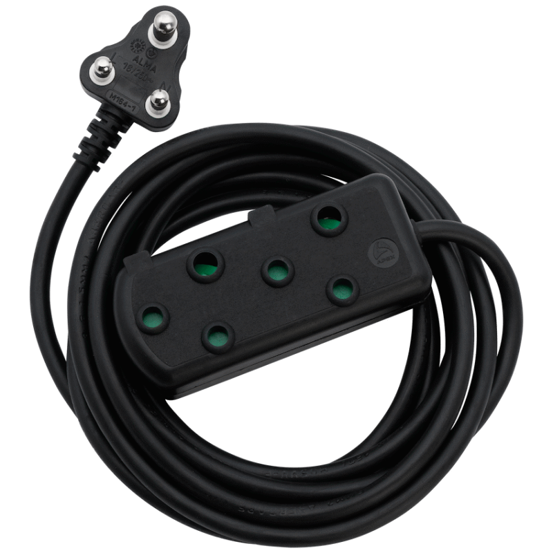 Ellies Side by Side Heavy Duty Extension Lead-10M-BK - GeeWiz