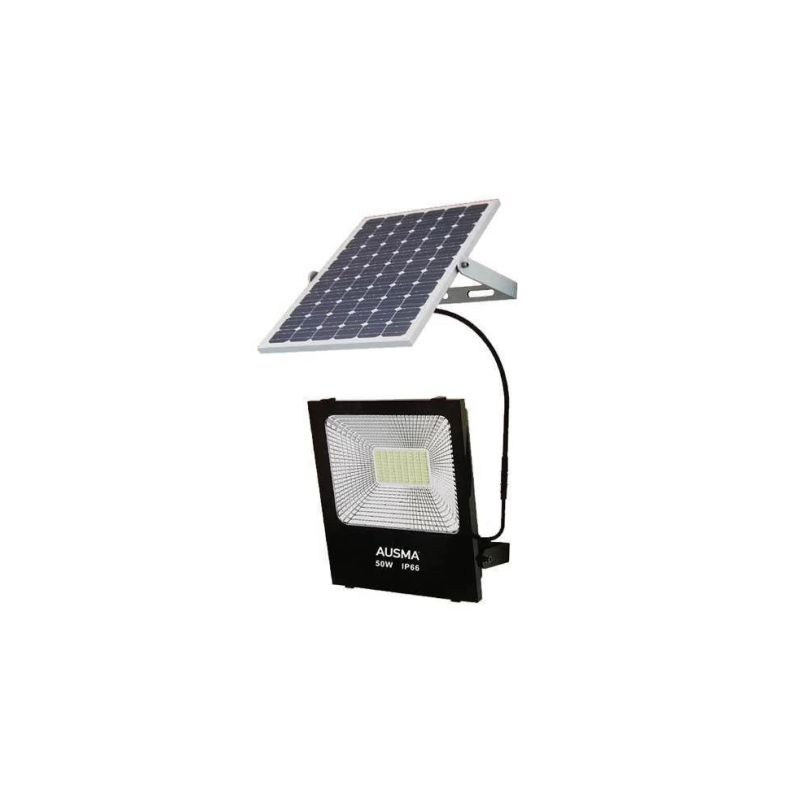 AUSMA LED Flood Light + Solar Panel - 50w - GeeWiz