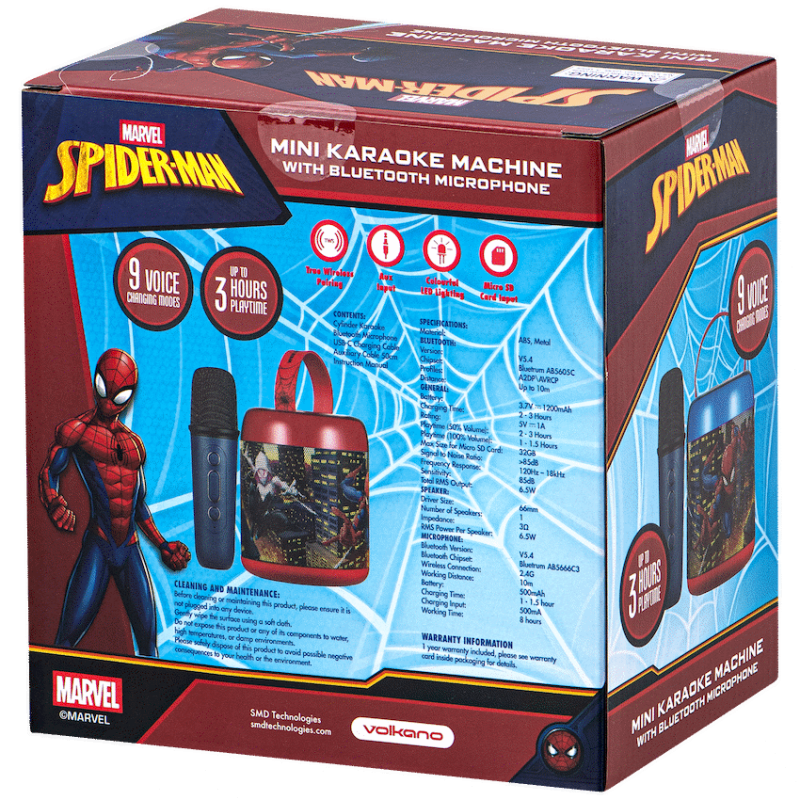 Spider-Man LED Karaoke Speaker with Microphone - GeeWiz