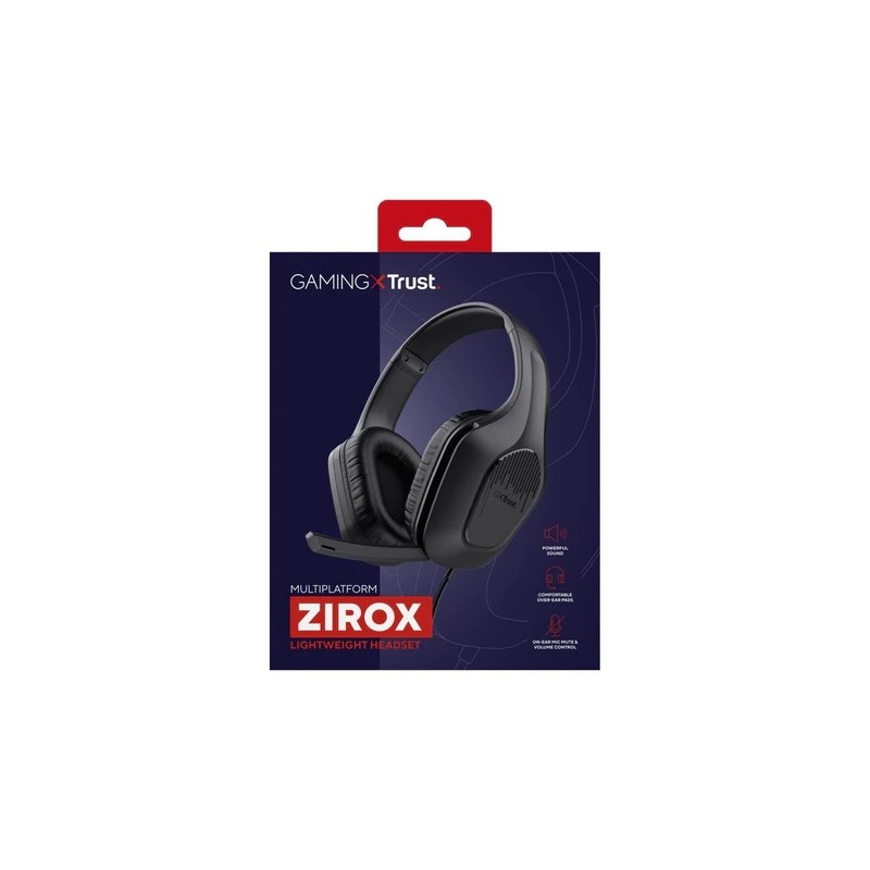 GXT415 Zirox Wired Headset Black - GeeWiz