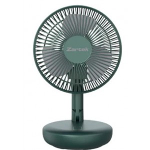 Zartek Rechargeable Portable Fan – GREEN- Automatic Rotating- 3 Speeds ...