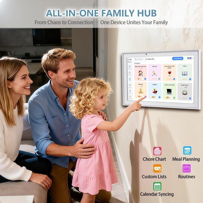 15.6-inch Wall Planner Digital Calendar & Chore Chart - Full HD Smart ...