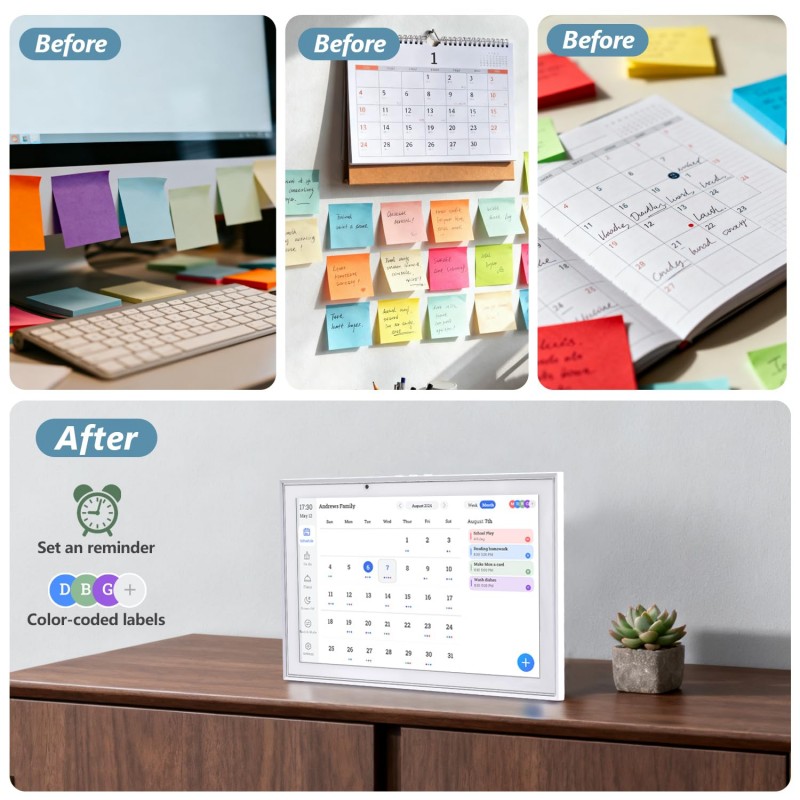 15.6-inch Wall Planner Digital Calendar & Chore Chart - Full HD Smart ...