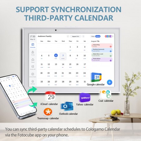 15.6-inch Wall Planner Digital Calendar & Chore Chart - Full HD Smart ...