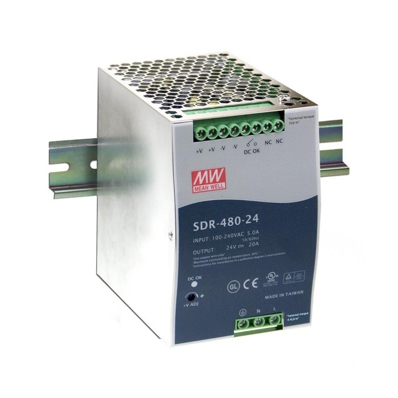 Power Supply D/R IN220 OUT48V 10A 480W SDR-480-48 - GeeWiz