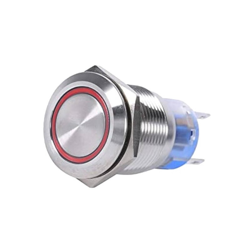 Push Button Switch NO/NC Spdt 5A 12V M19 D22 L35 Latching Red - Debulk ...