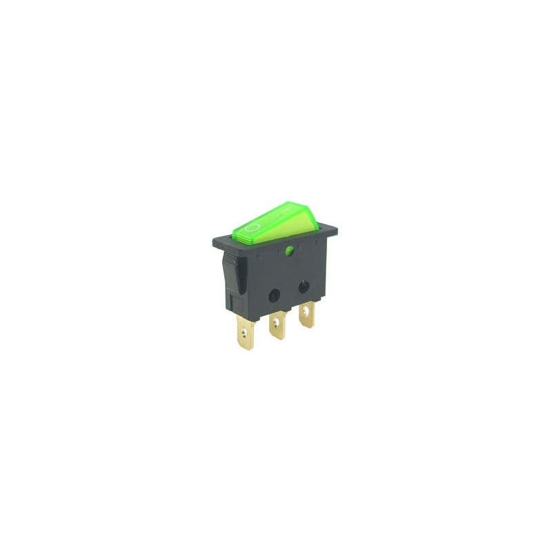 ROCKER SWITCH SPST 10x28 GREEN ILU KCD3-101N-GREEN - GeeWiz