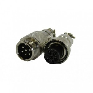 M13 6W MINI-MIC-PLUG And Socket Connector Set GX12-6P - GeeWiz