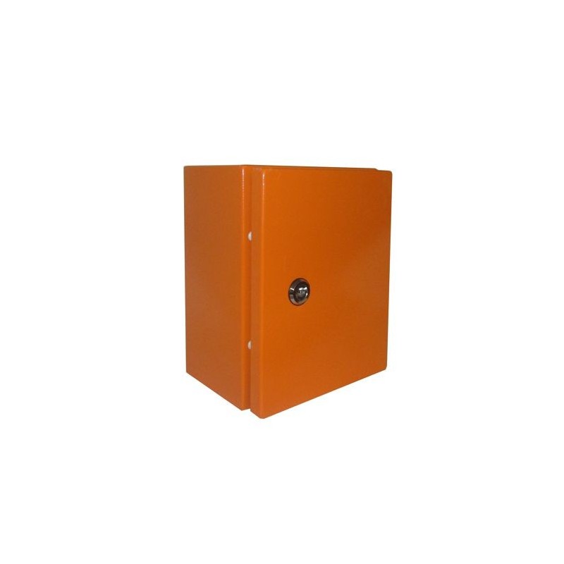 STEEL ENCLOSURE ORANGE LOCKABLE 1-KEY HOLE 1200x800x400mm ENCL-XJ1-128/ ...