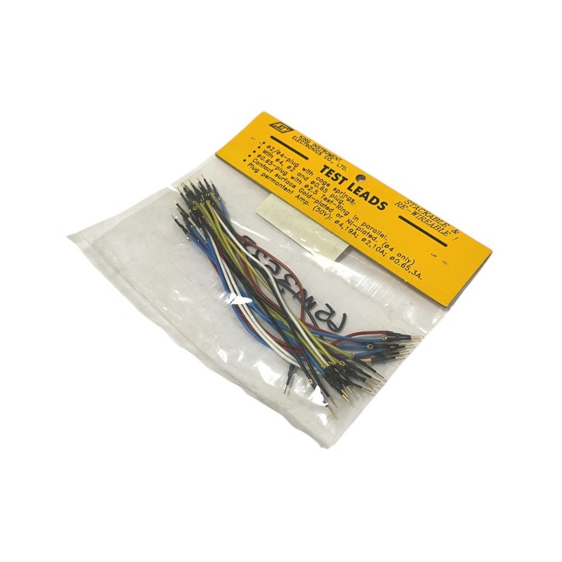 2mm BANANA PLUG TO PIN TEST LEAD 10-SET 300mm KLG-0.65-2-30/H - GeeWiz