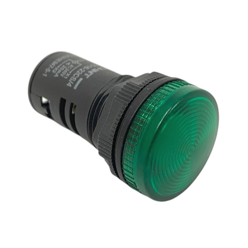 Pilot Light High Green LED 22MM 230V AC/DC ND16-22CS/4 - GeeWiz