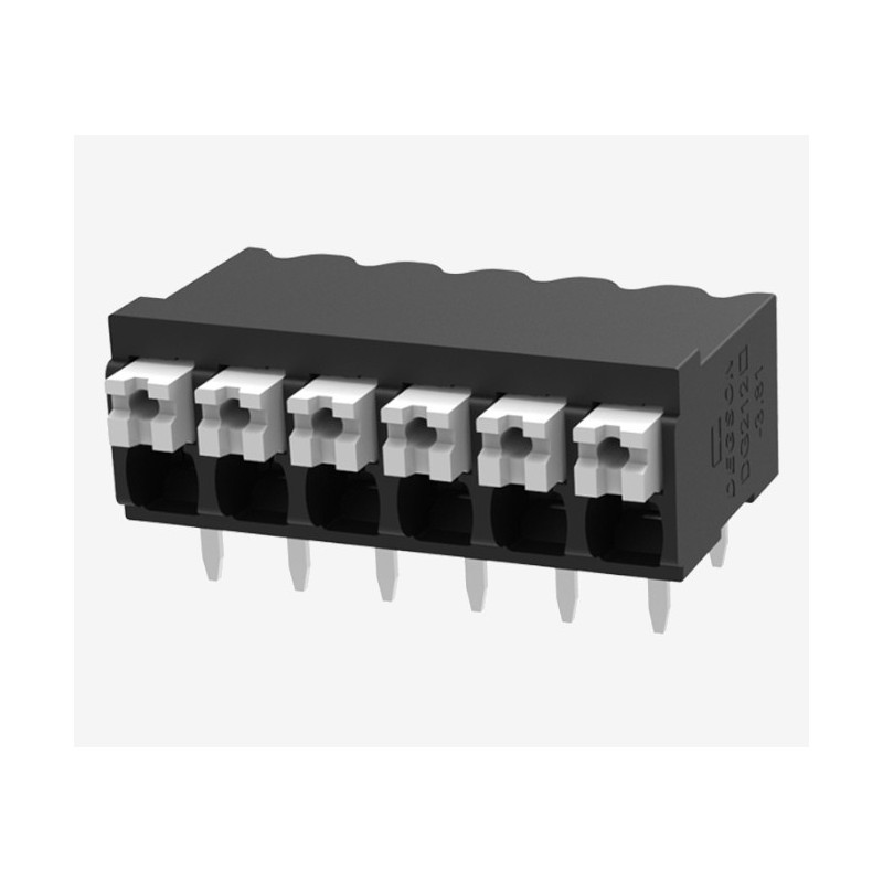 Pcb Spring Terminal Block R/A P3.81 6P Black DG212R-THR-3.81-06P-13 ...