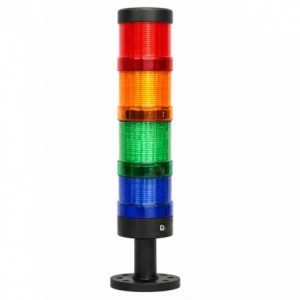 4 Colour PRE-CONFIGURED Beacon Tower Light 220VAC NLT-50-B-G-Y-R-220VAC ...