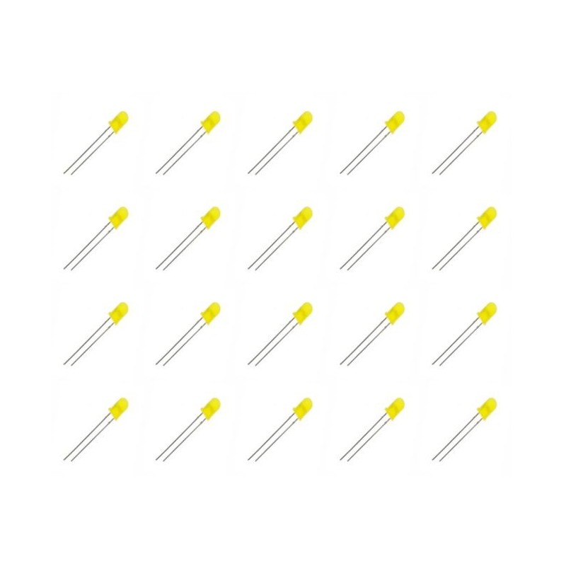 BLINK 5mm ROUND DIFUSED YELLOW LED 500mcd 2.4V 590nm - 1K/BAG LR5BY ...