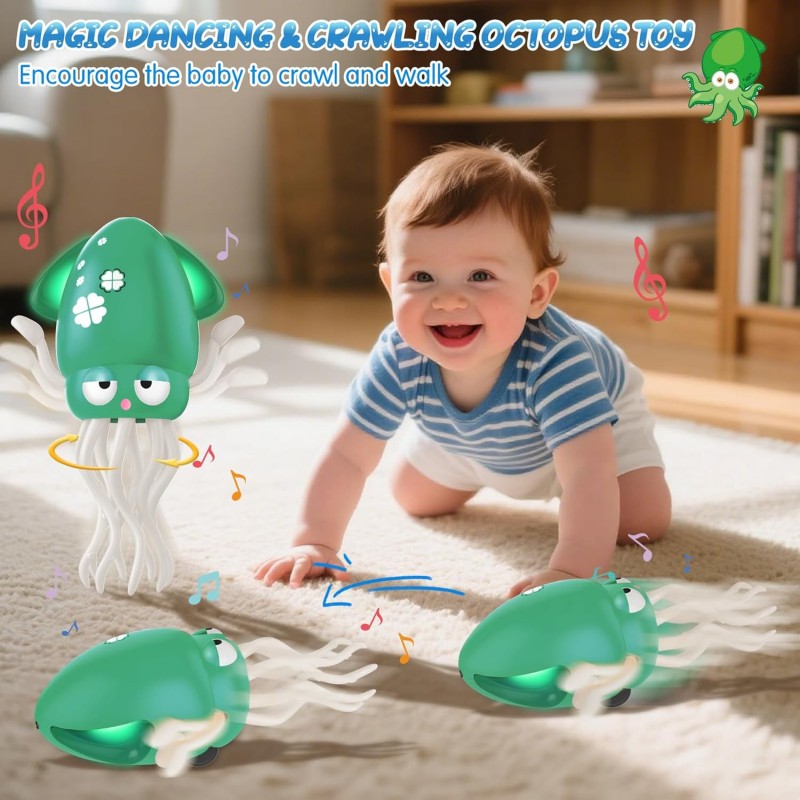 Interactive Electric Crawling Octopus Toy – Fun- Developmental Play for ...