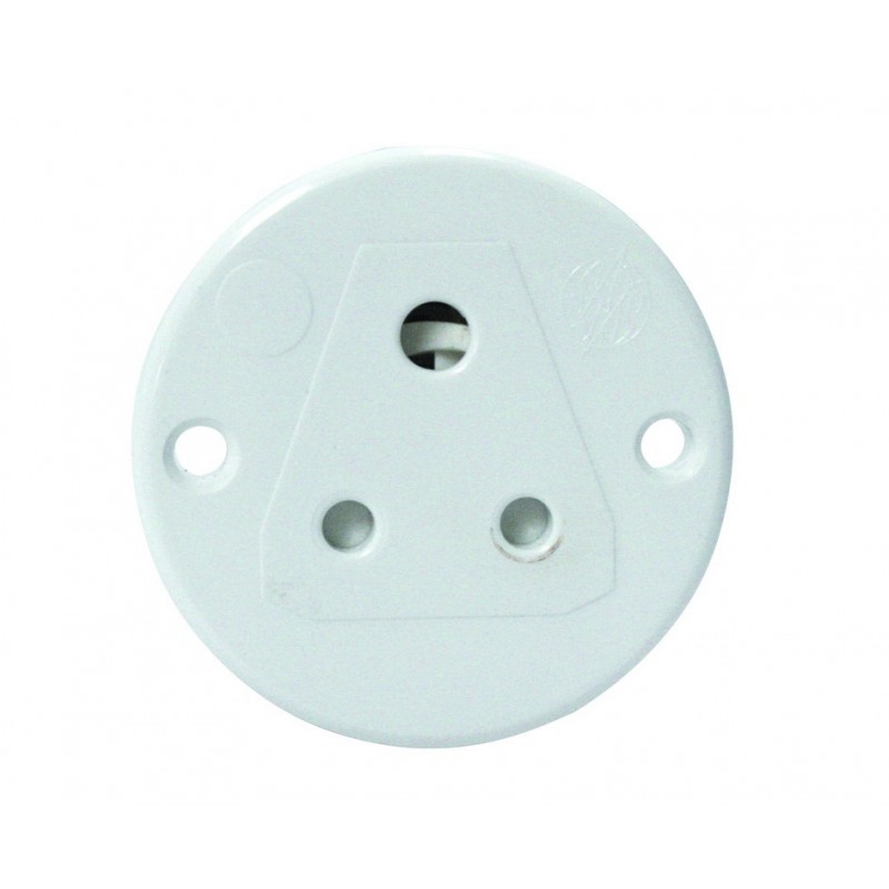 5A 3-PIN Socket Flush Mount Round - GeeWiz
