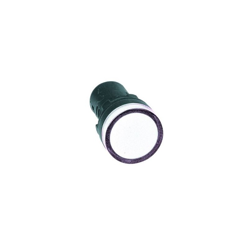WHITE LED PILOT LIGHT HI-BRITE 30mm 12V AC/DC - GeeWiz