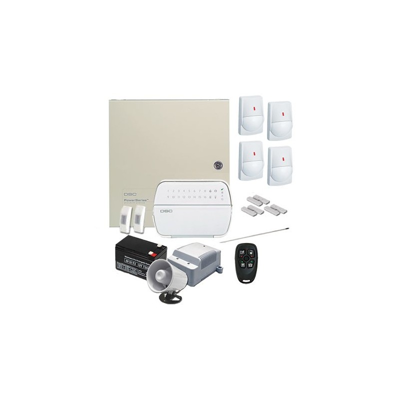 16 Zone Hardwired Alarm Kit C/W LCD Keypad - GeeWiz