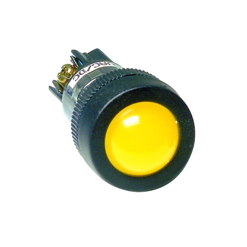 Yellow 48VAC/DC Econo Cluster LED 22MM - GeeWiz
