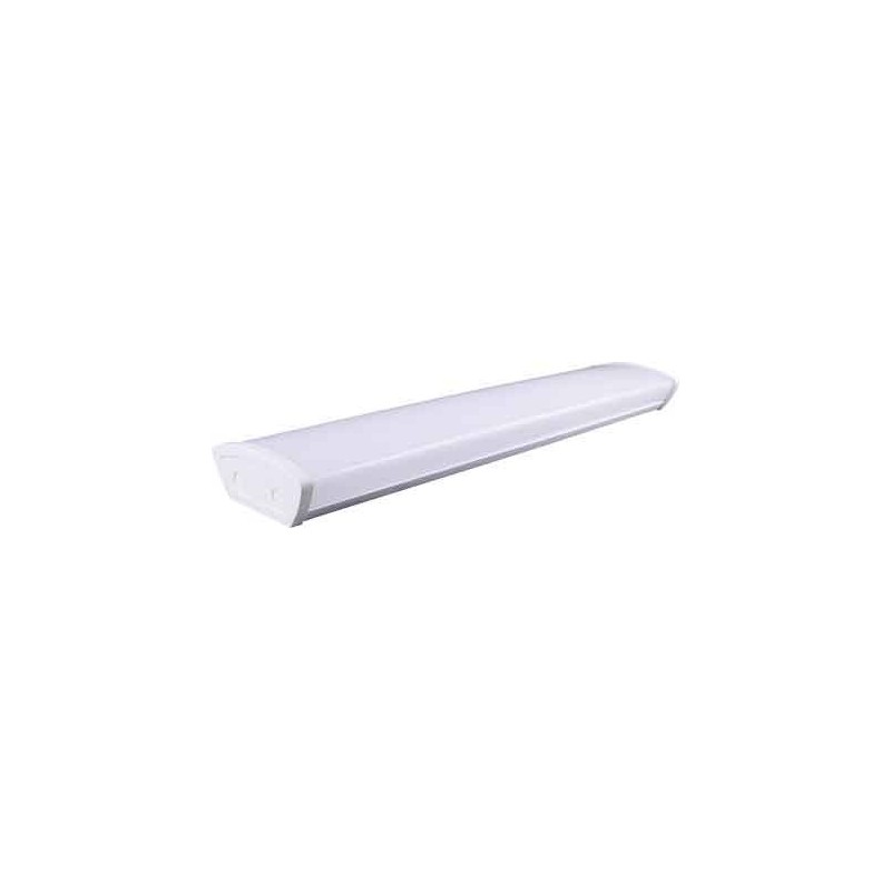 2 X18W 4FT LED Fitting With Curved Opal Diff. 6000K - GeeWiz