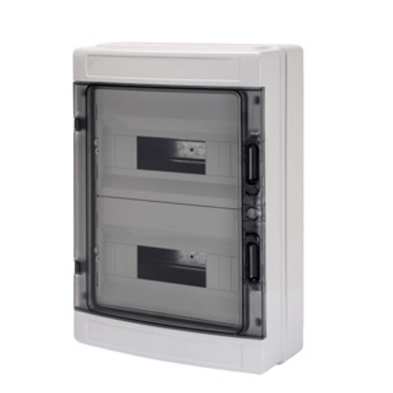 SURFACE DB 2x12M SMOKED DOOR IP65 + TERM BLOCK - GeeWiz