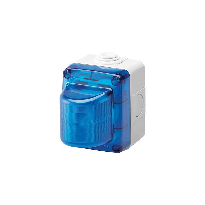 Blue Surface Flashing 230V Light IP55 - GeeWiz