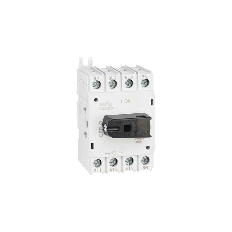 25A AC23A 4P Rotary Isolator Din Rail Mount - GeeWiz