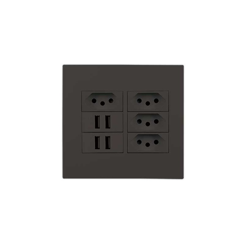 4X N-TYPE 16A Sa 2X 2.1A USB 4X4 Slate Orion PRE-ASS. - GeeWiz