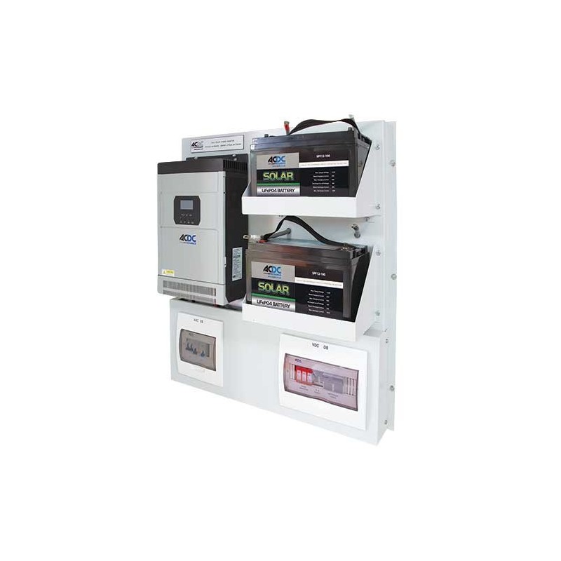 Solar Hybrid Easy Inst Kit 3KVA 24V INV+2560WH Lith Battery - GeeWiz