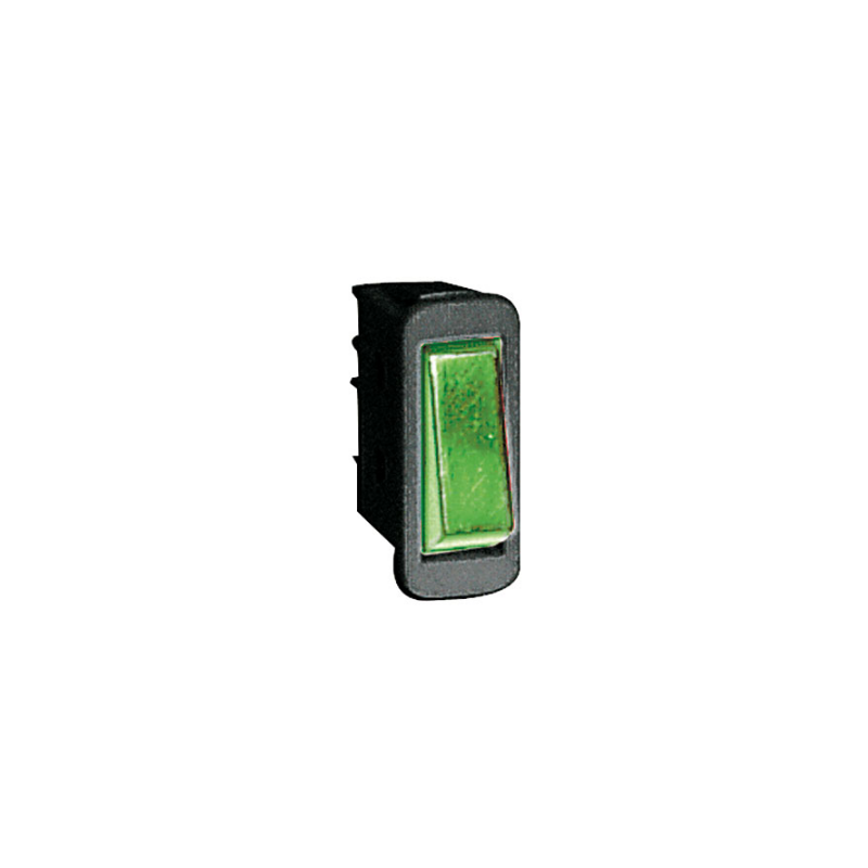 Rocker Switch 16A Spst Green 230V Lamp - GeeWiz