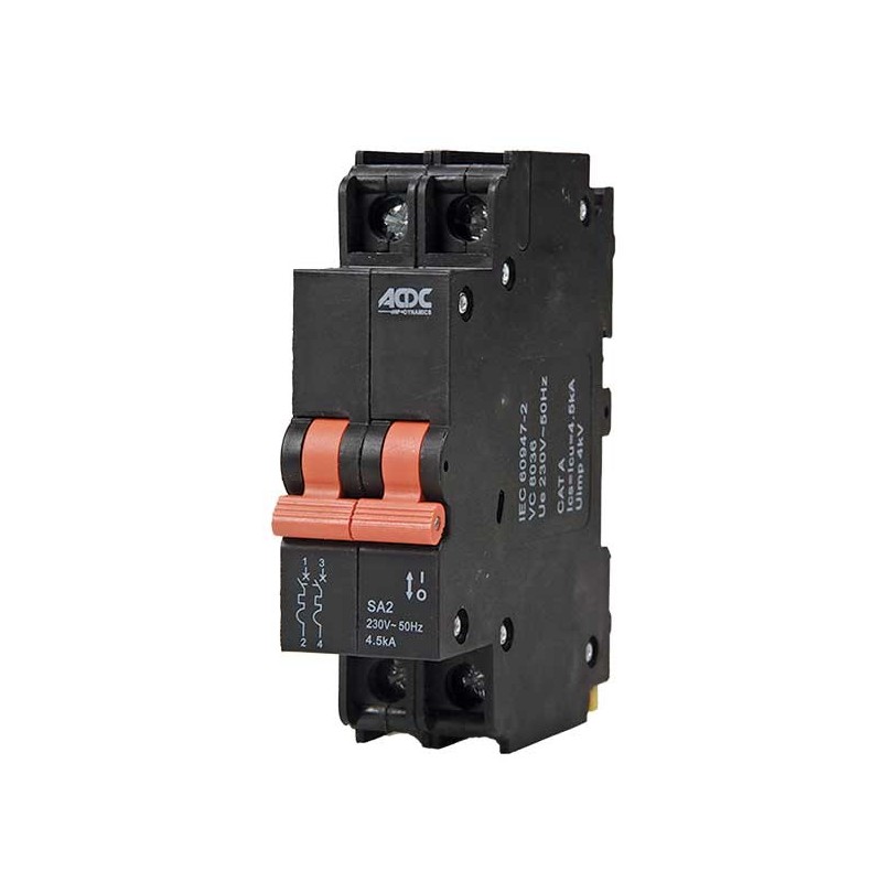 50A 2 POLE 4.5kA D-CURVE MINI RAIL MCB - GeeWiz